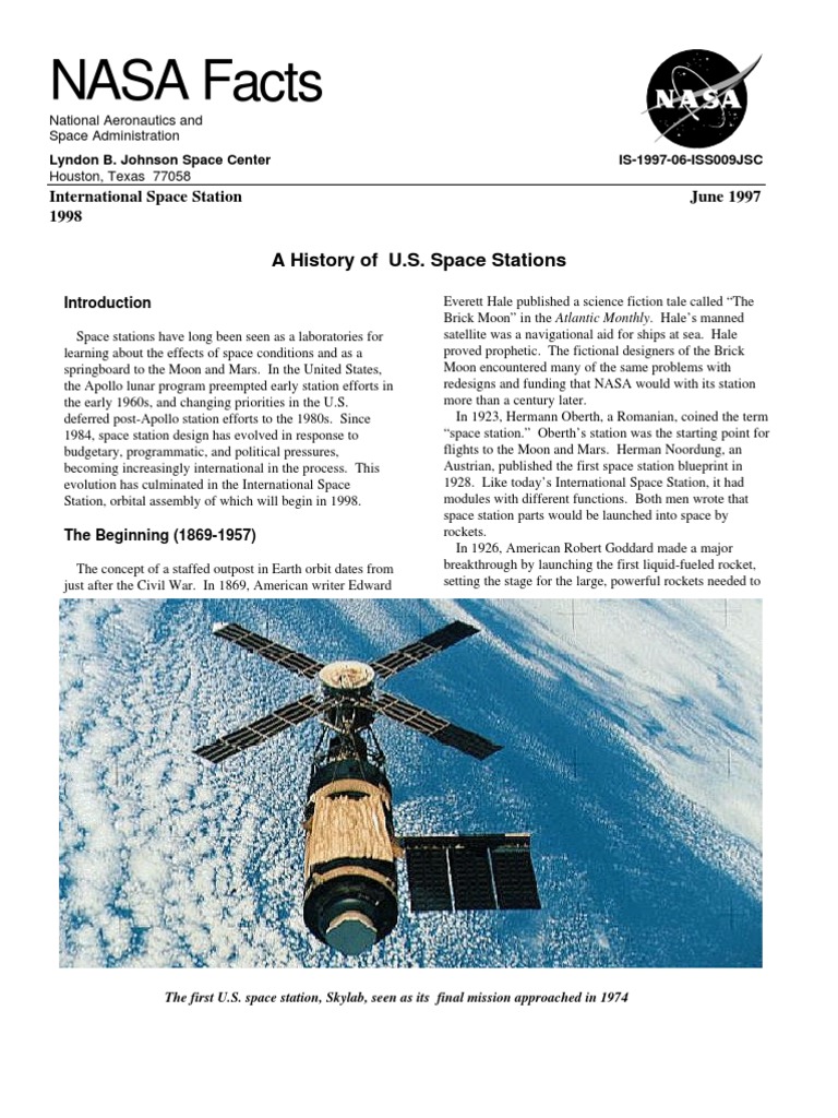 A History of U.S. Space Stations | PDF | International Space Station | Mir