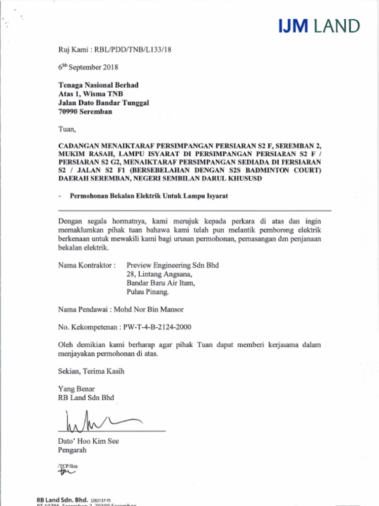 Authorized Electrical Contractor Letter Sample | PDF