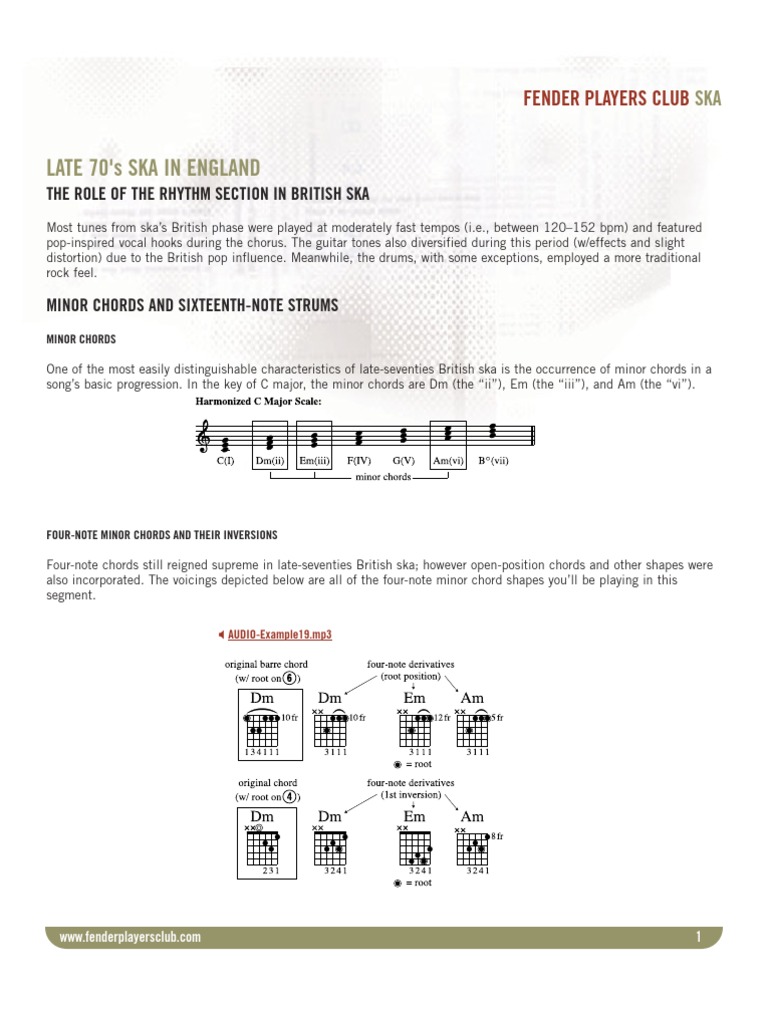 Ska Guitar | Chord (Music) | Music Theory