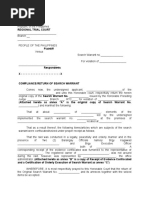 Sample of Application For Search Warrant | PDF | Search Warrant ...