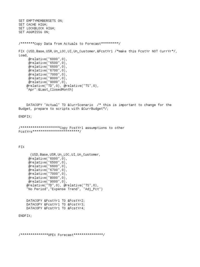 PBCS Sample Script | PDF | Areas Of Computer Science | Computer Data