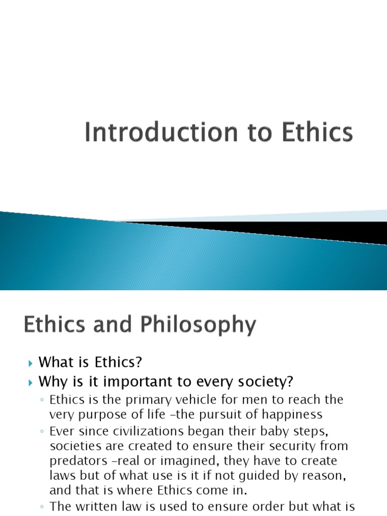Ethics Lesson 1 | PDF | Human | Morality