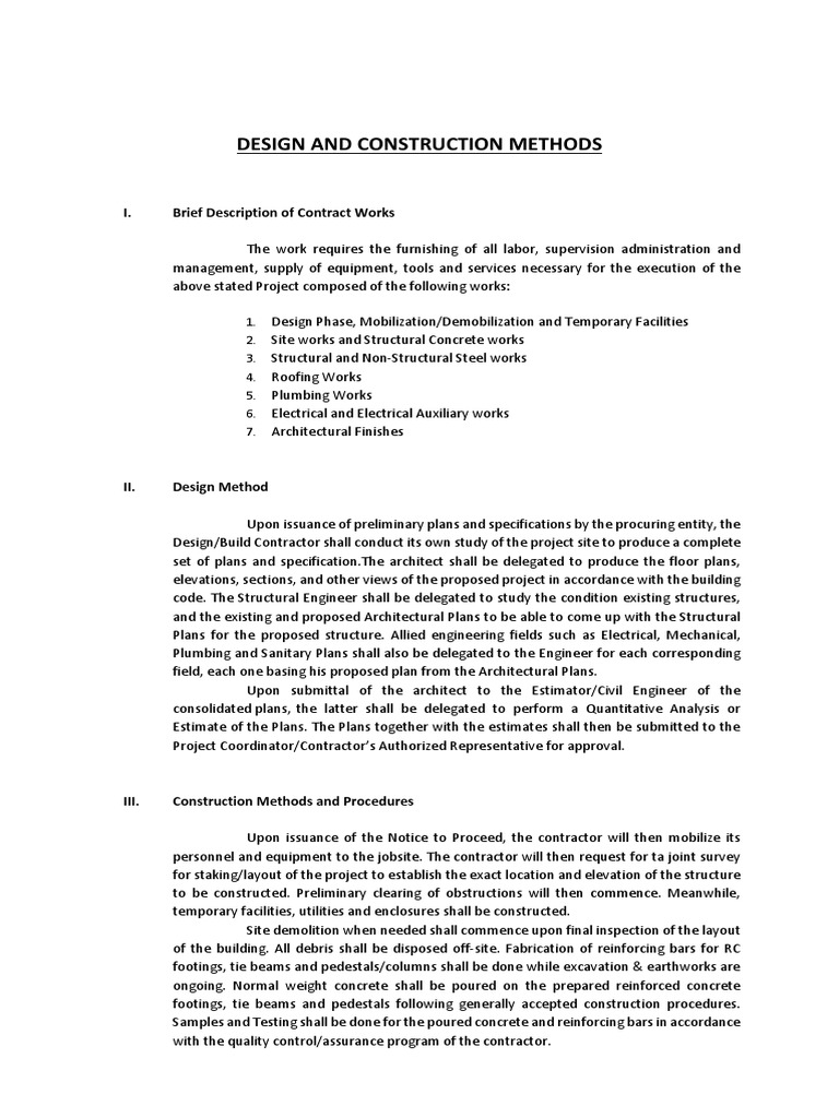 Construction Methods | PDF | Specification (Technical Standard) | Concrete