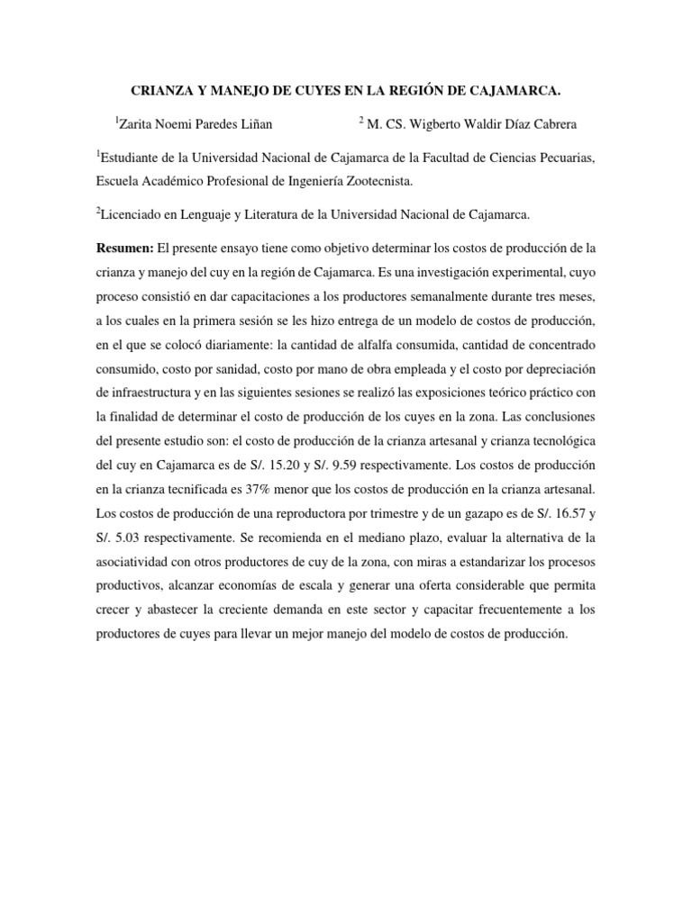 CRIANZA Y MANEJO DE CUYES EN LA REGIÓN DE CAJAMARCA Zarita (1).docx ... CRIANZA Y MANEJO DE CUYES EN LA REGIÓN DE CAJAMARCA Zarita (1).docx ...