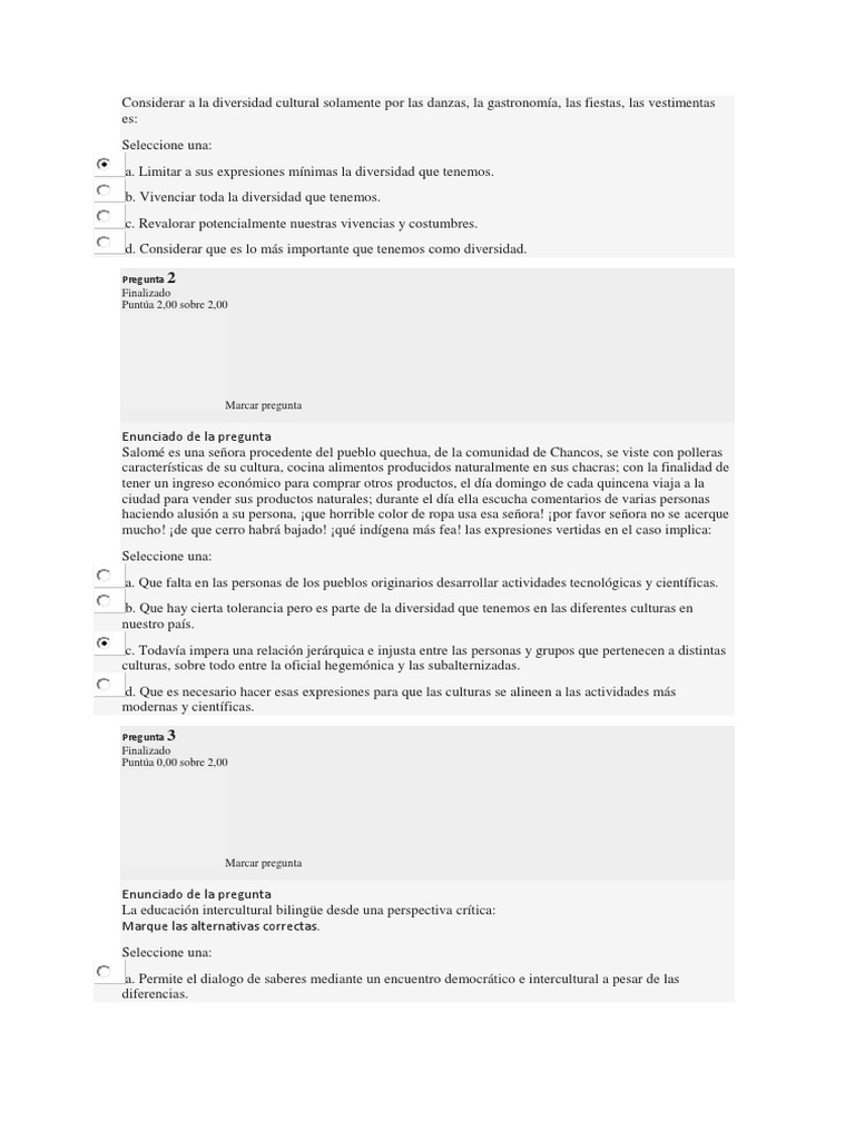 Examen 1 | PDF | Interculturalidad | Diversidad cultural