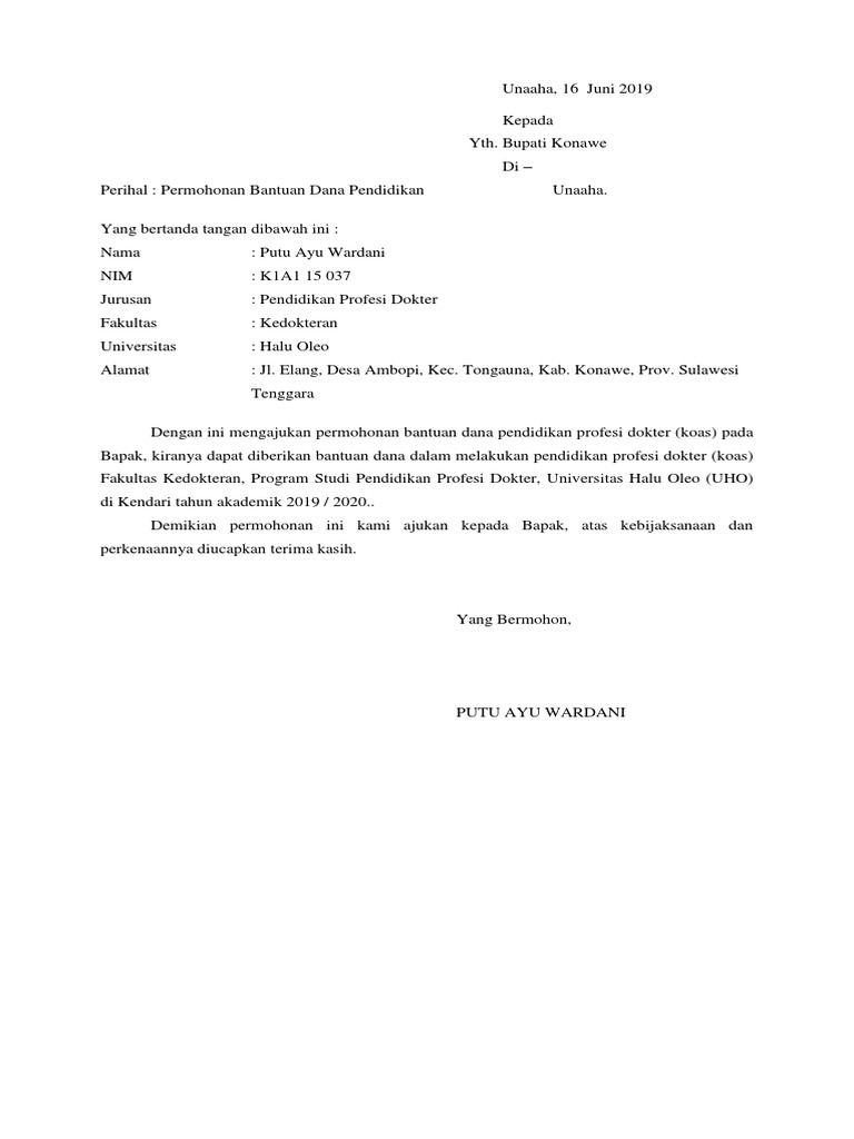 Surat Permohonan Paw | PDF