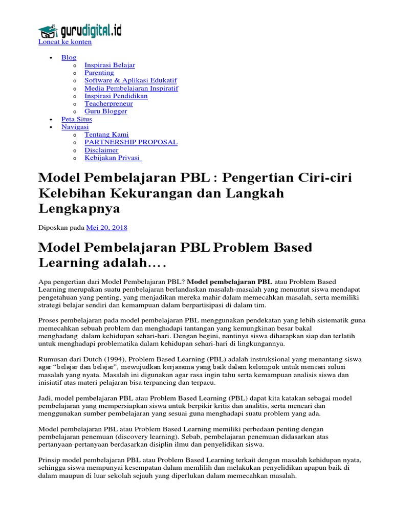 Sintak PBL | PDF | Sains & Matematika