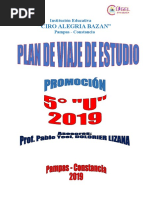 Plan de Excursion para Viaje de Promocion | PDF | Enseñando | Educación primaria