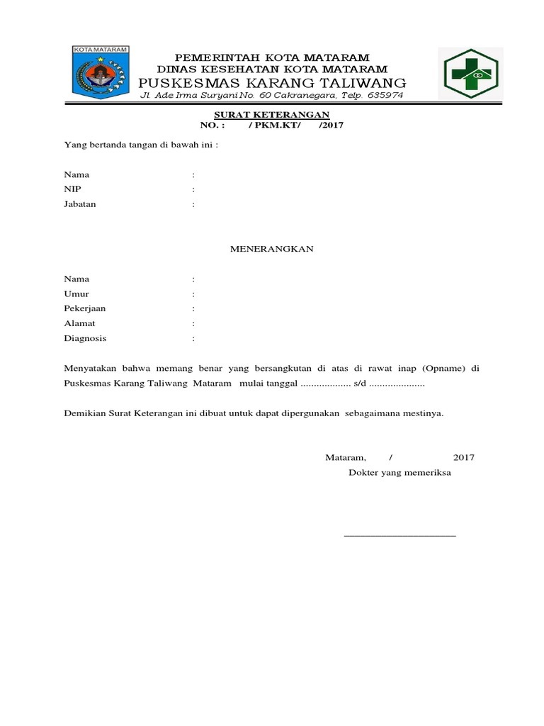 Surat Keterangan Sakit Ugd | PDF