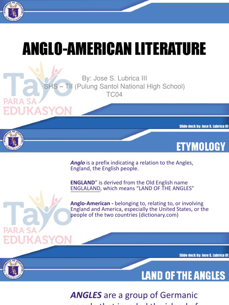 Anglo-American Literature Overview | PDF | The Canterbury Tales | Beowulf