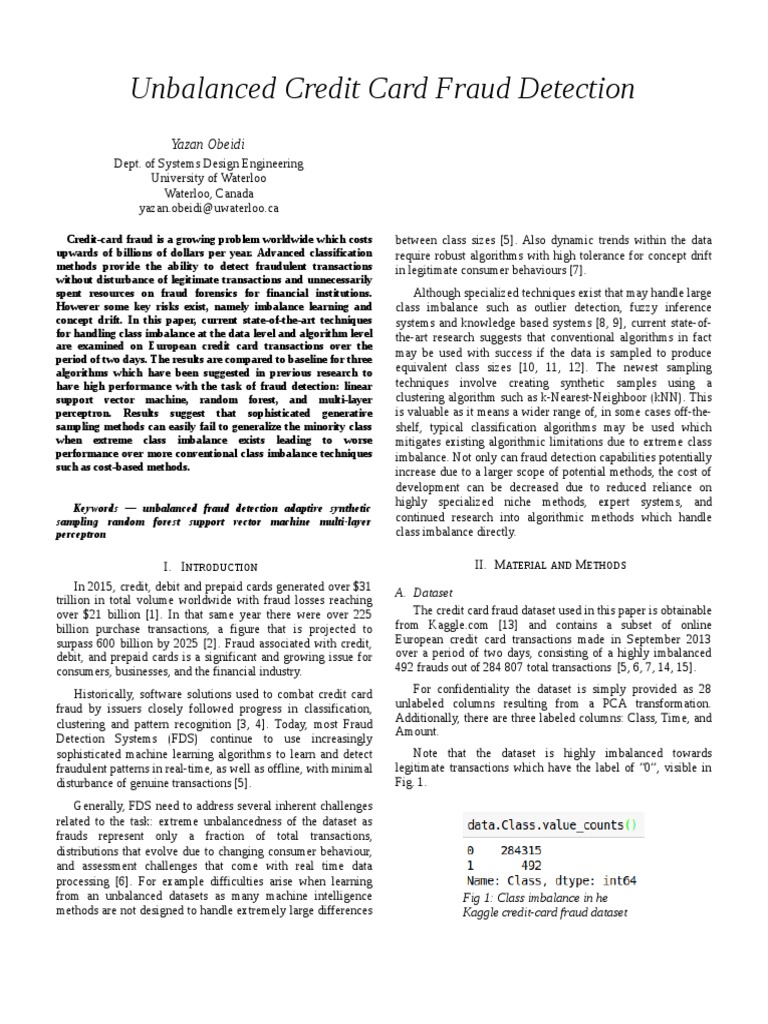 L - Unbalanced Credit Card Fraud Detection | PDF | Receiver Operating Characteristic | Knowledge ...