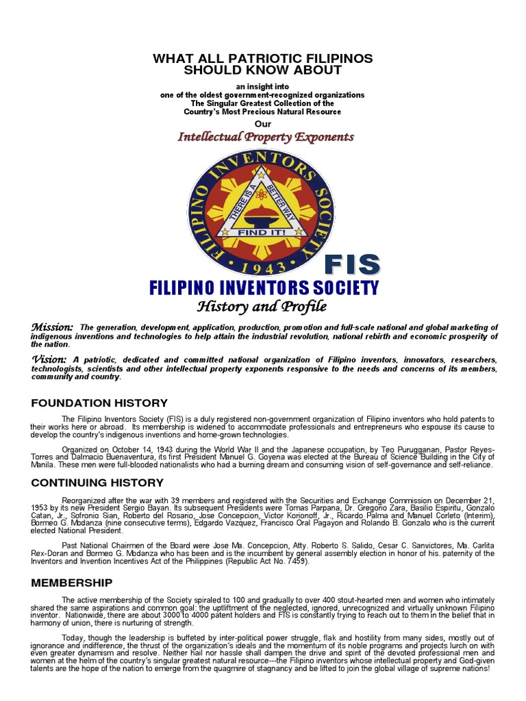 Ra 7459 Filipino Inventors Society | PDF | Invention | Philippines