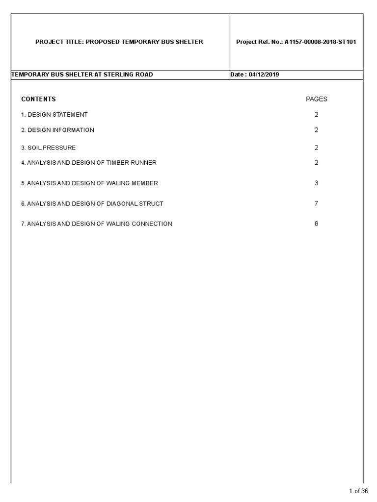 Design Calculation Bus Shelter | Download Free PDF | Buckling | Bending