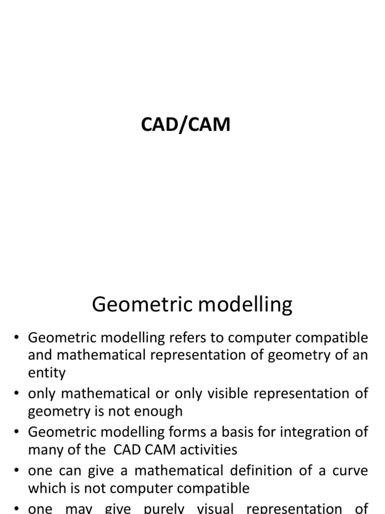 CAD/CAM Geometric Modelling Representations | PDF | Computer Aided ...