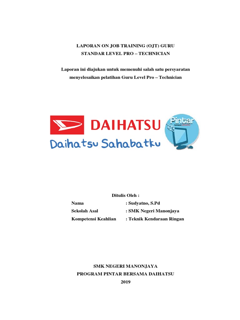 Contoh Laporan On Job Training | PDF