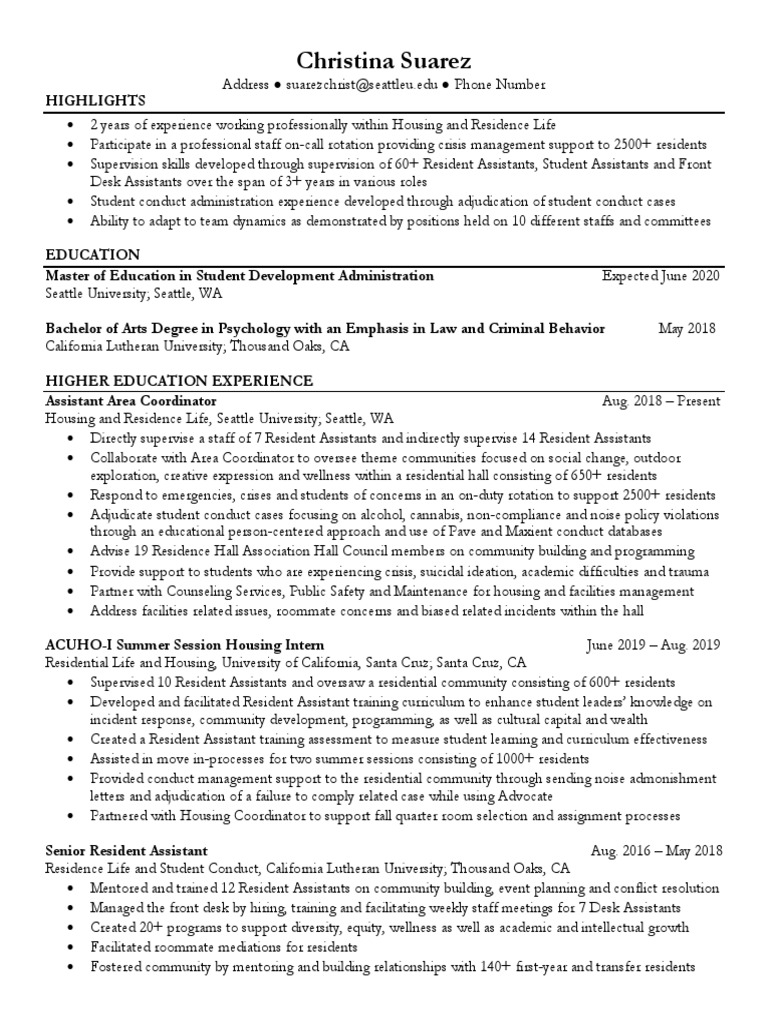 Christina Suarezs Resume | PDF | Behavior Modification | Learning