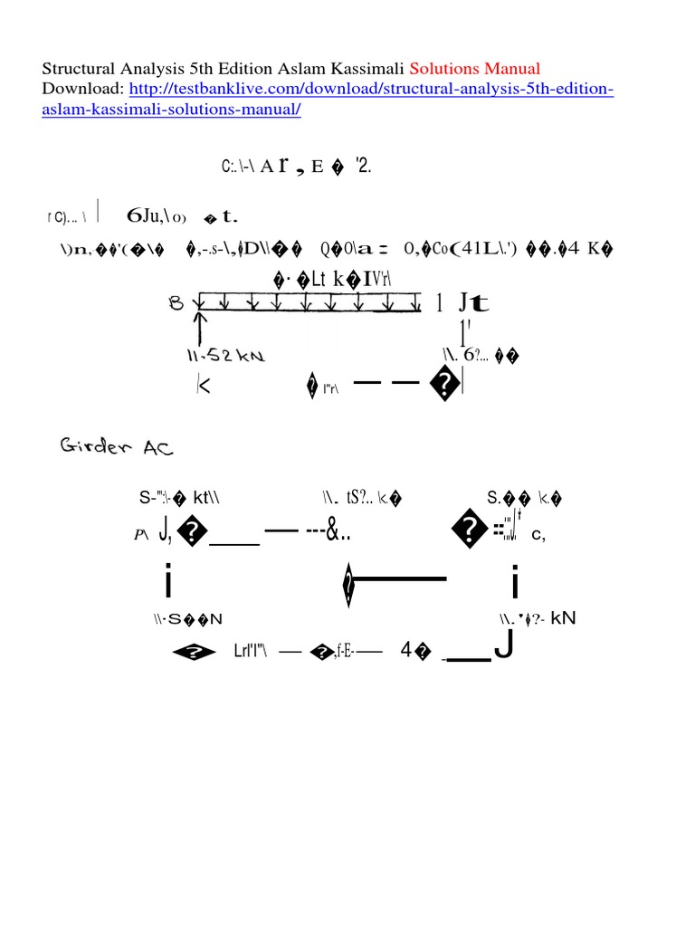Structural Analysis 5th Edition Aslam Kassimali Solutions Manual PDF ...