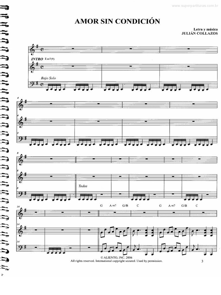 Amor Sin Condicion-Partitura Completa PDF | PDF