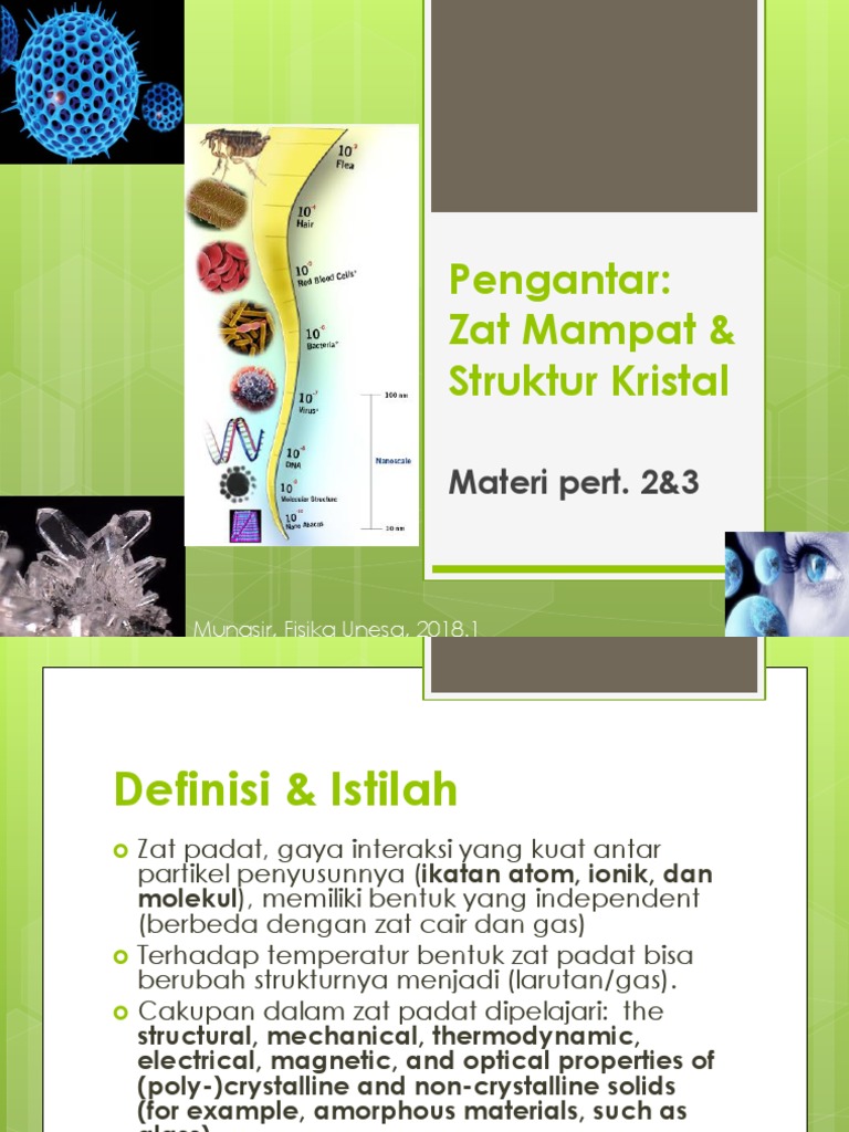 1 - Pengantar - Zat Mampat & Struktur Kristal | PDF