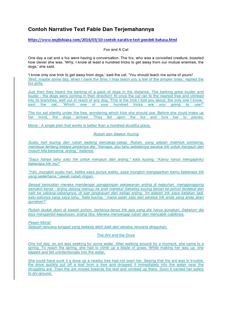 Narrative Text Fable | PDF | Organisms | Nature