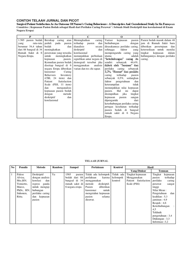 Contoh Telaah Jurnal Dan Picot | PDF