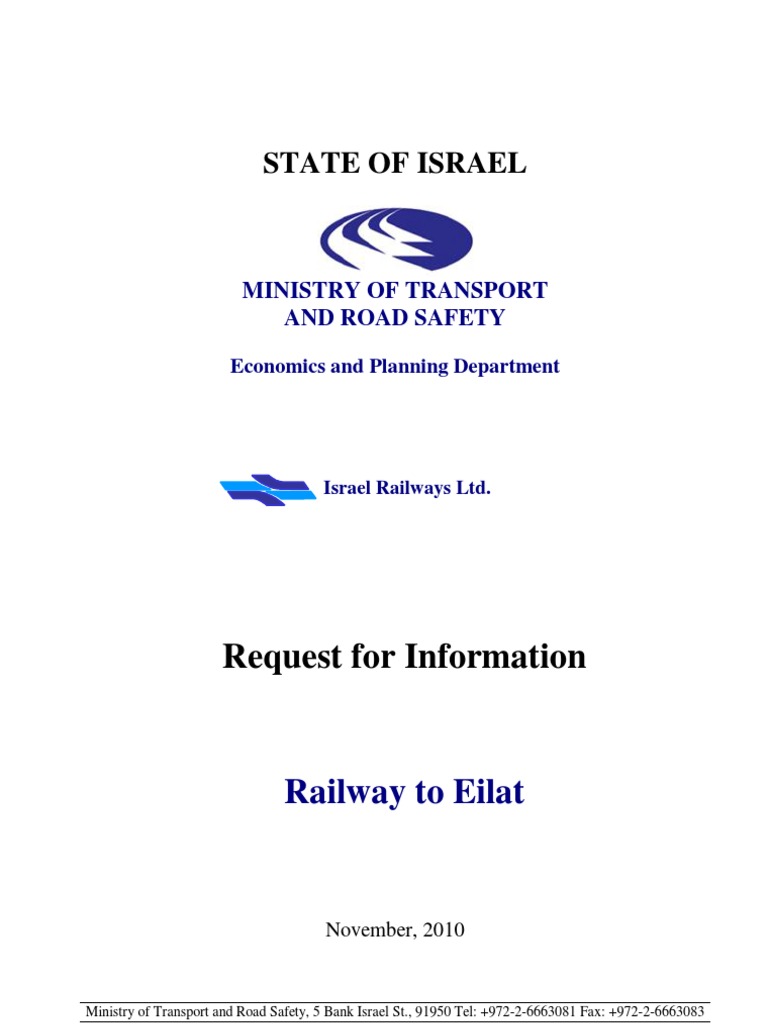 RFI Israel Rail Link | PDF | Rail Transport | Train