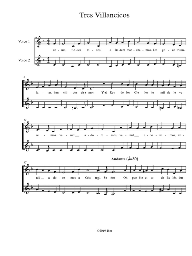 Tres Villancicos de Navidad. Partitura | PDF | Business