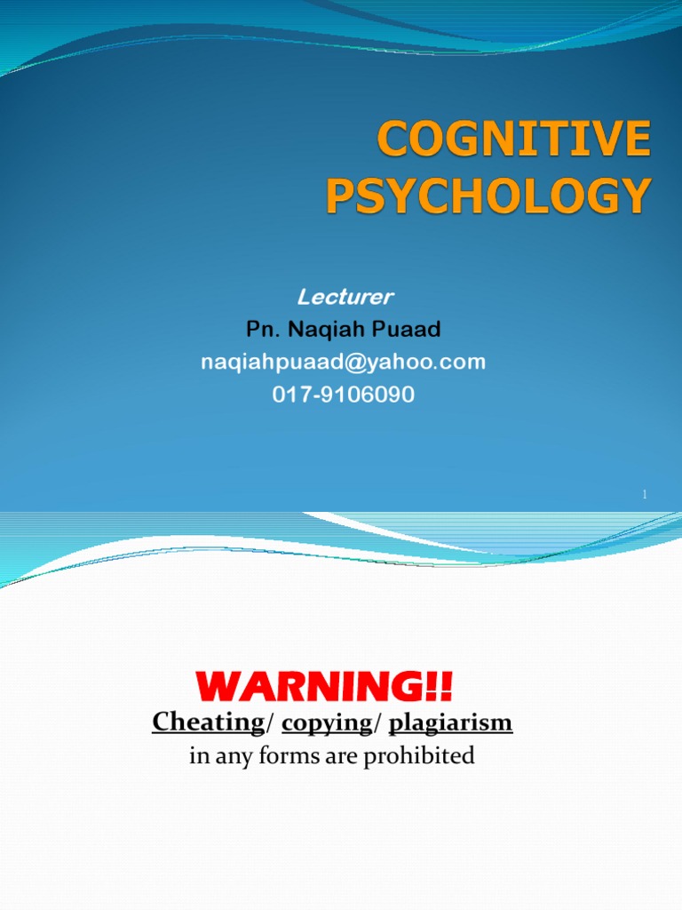 KMF1023 Module 1 Introduction Cog Psychology - Edited | PDF | Mental ...