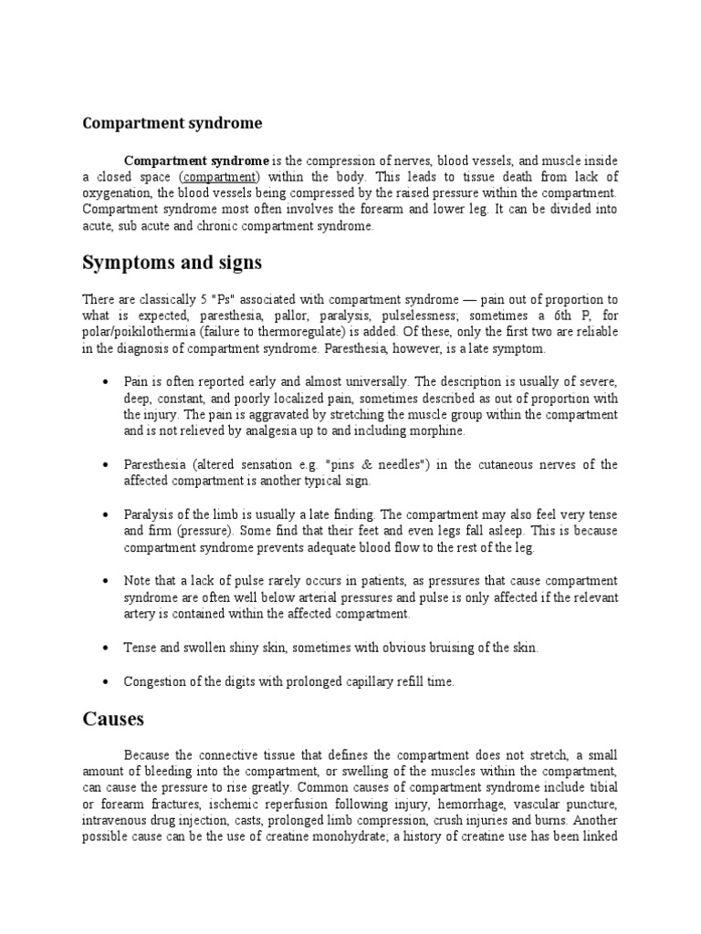 Symptoms and Signs: Compartment Syndrome | PDF | Clinical Medicine ...
