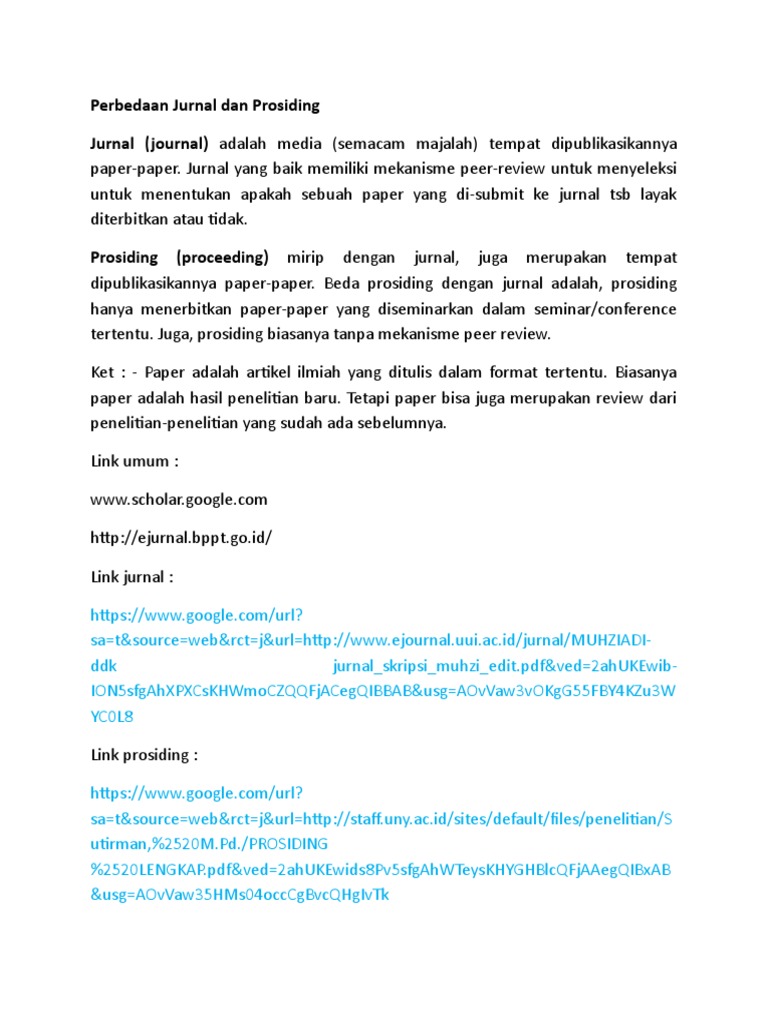 Perbedaan Jurnal Dan Prosiding | PDF