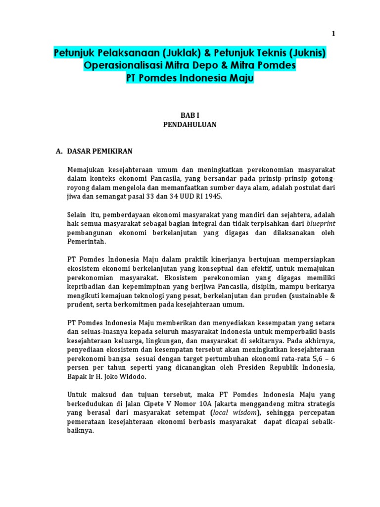 Juklak & Juknis | PDF