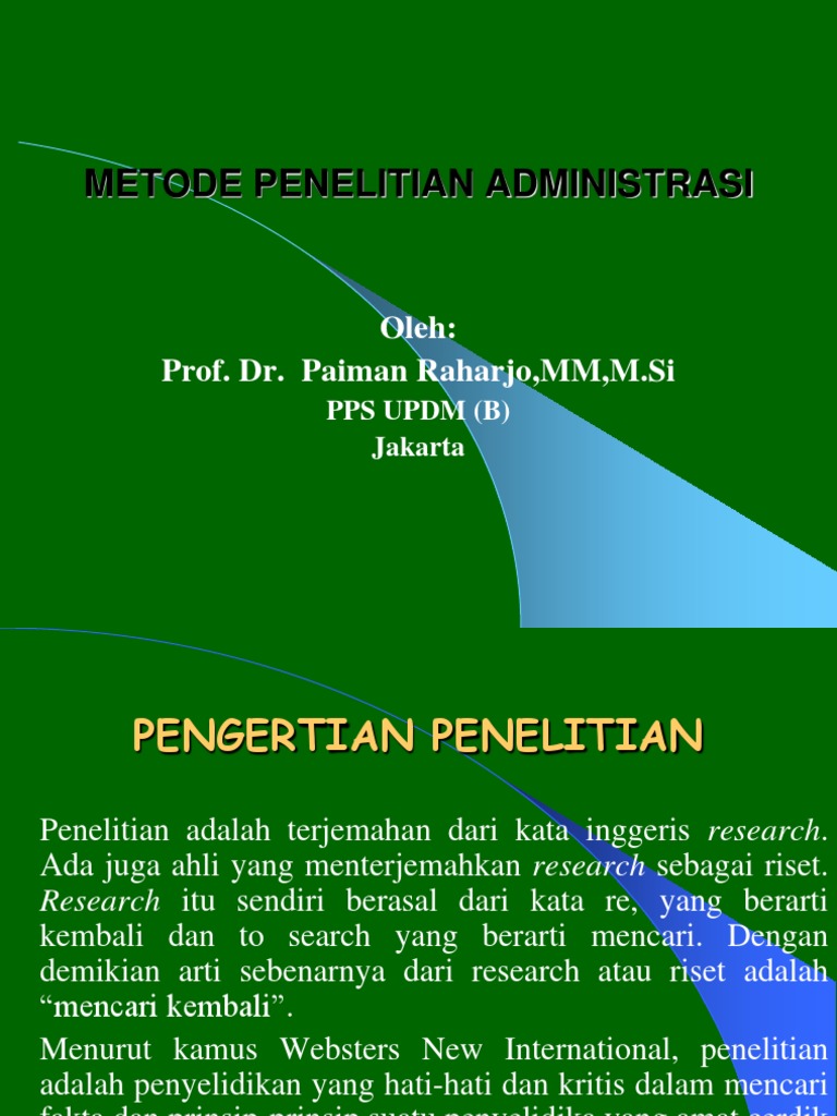 Metode Penelitian Administrasi Publik | PDF