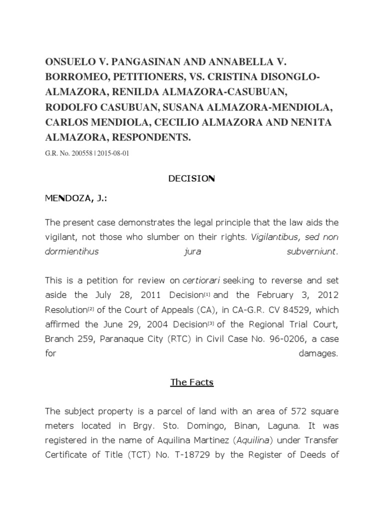 ObliCon Cases | PDF | Laches (Equity) | Burden Of Proof (Law)