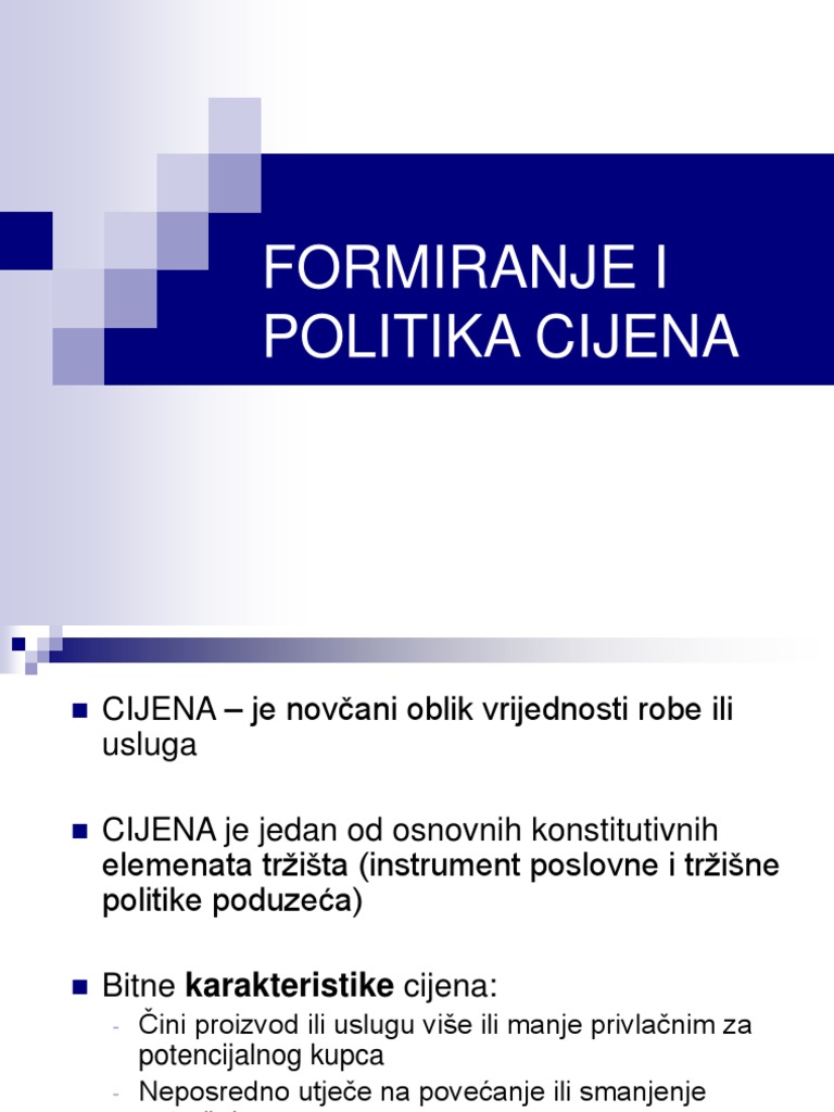 Formiranje I Politika Cijena | PDF