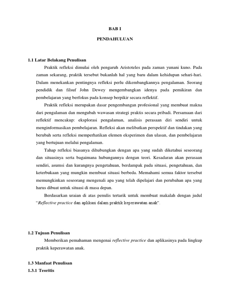Reflective Practice Pada Anak | PDF