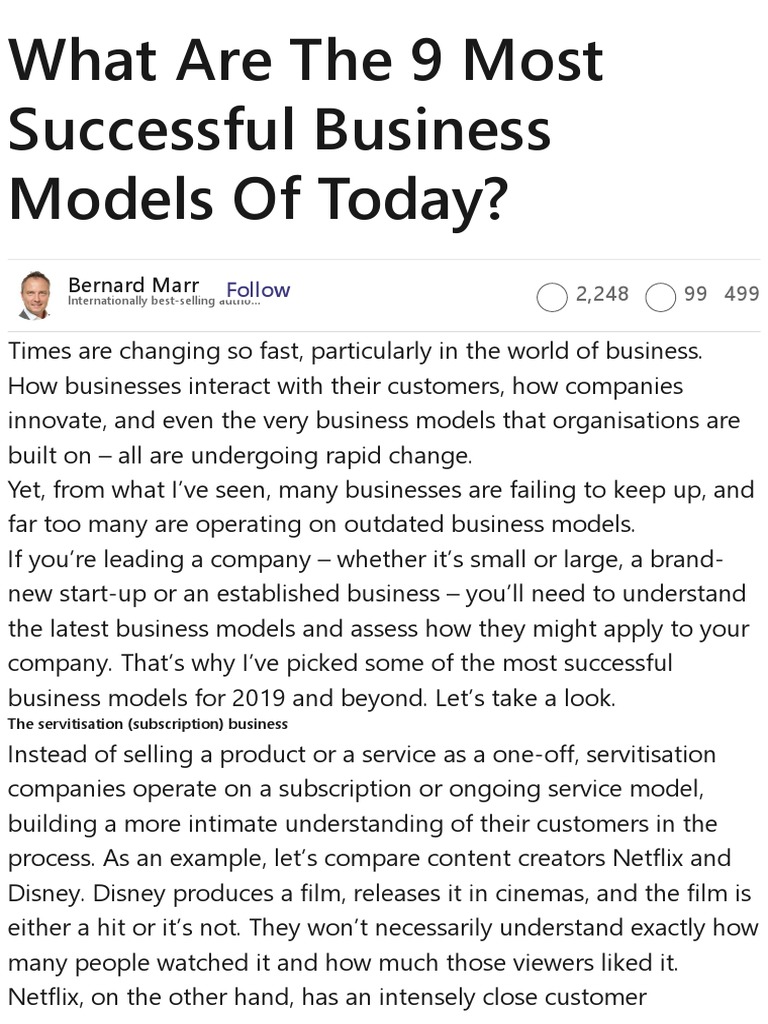 What Are The 9 Most Successful Business Models of Today | PDF | Brand ...