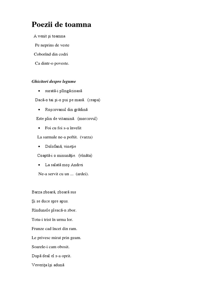 Poezii de Toamna | PDF