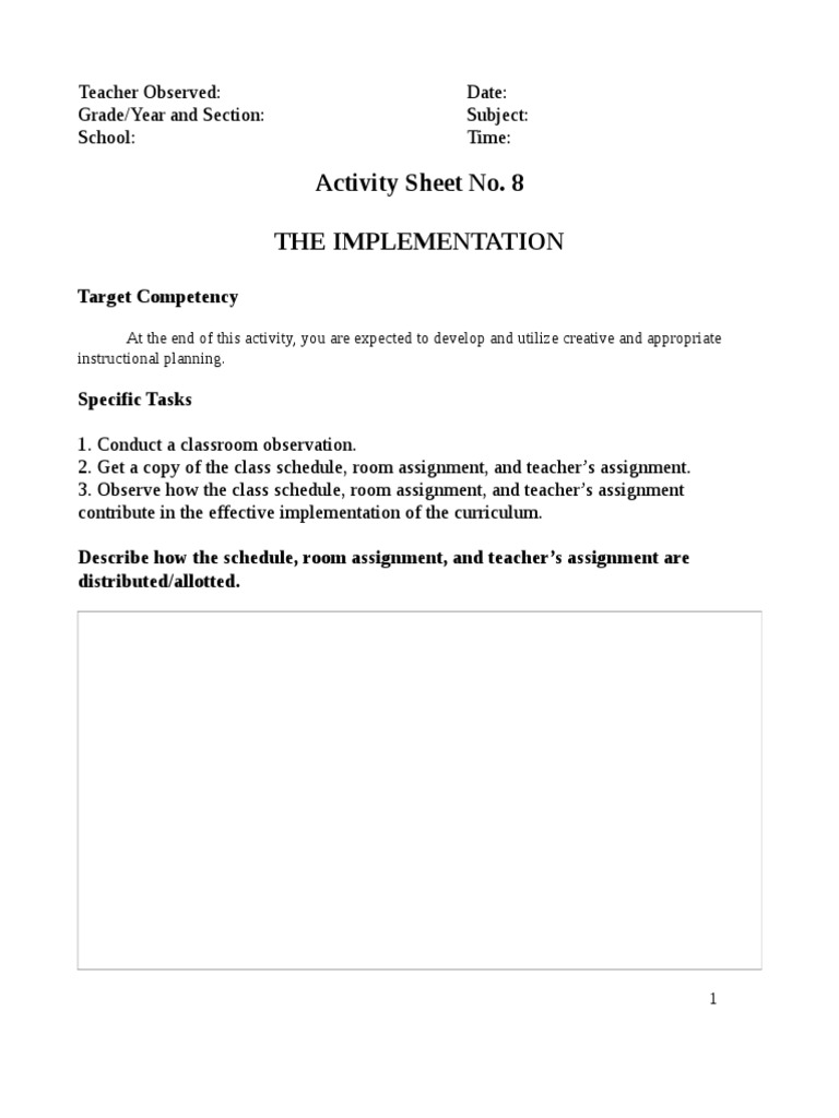 Field Study Activity Continuation | PDF | Teachers | Curriculum