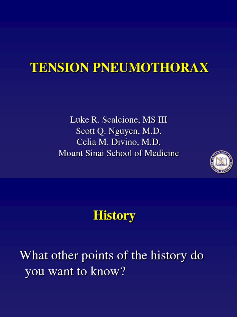 Tension Pneumothorax Management Guide | PDF | Lung | Thorax