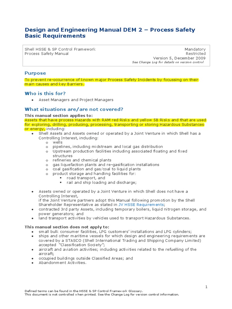 Design and Engineering Manual - DEM2 | PDF | Risk Management ...