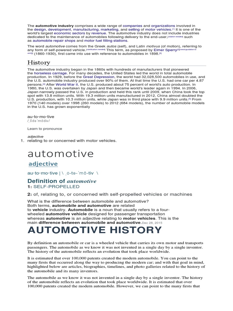 Automotive | PDF | Car | Automotive Industry