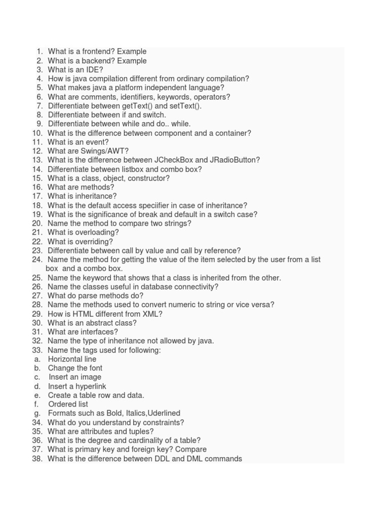 Ip Viva Questions Pdf Method Computer Programming Class Computer Programming