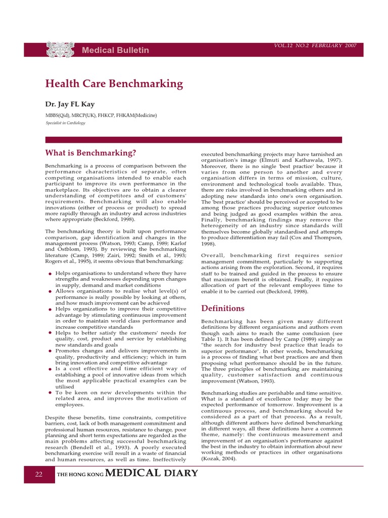 06mbdrflkay PDF | PDF | Benchmarking | Health Care