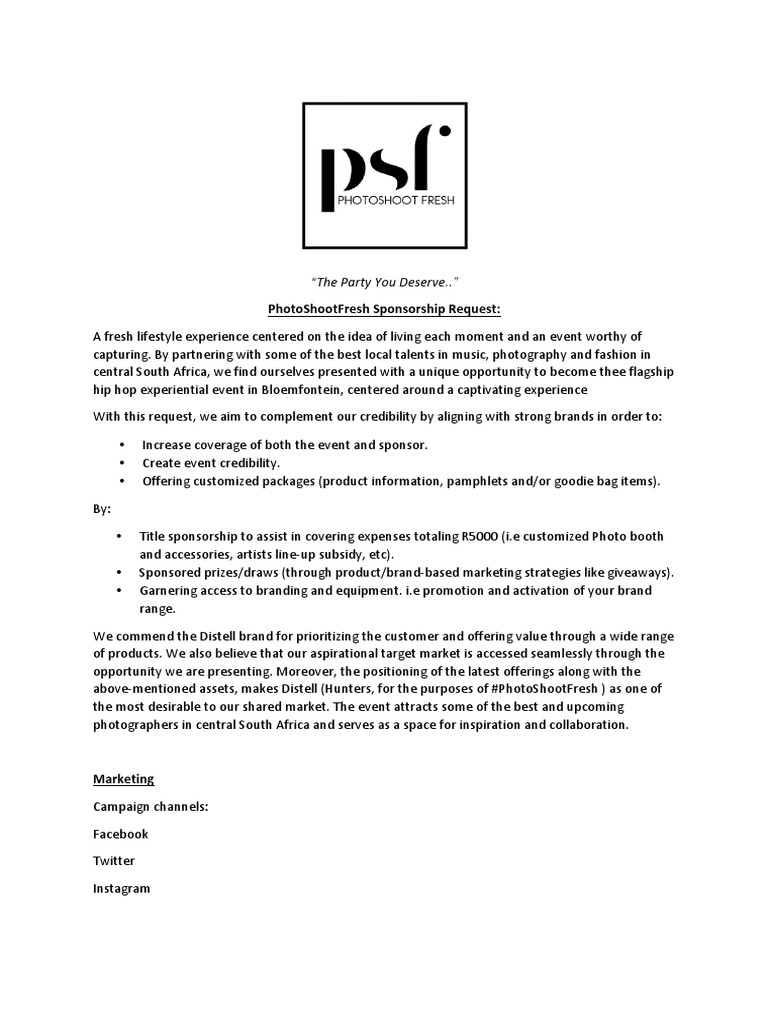 PSF Distell Proposal | PDF | Brand | Marketing