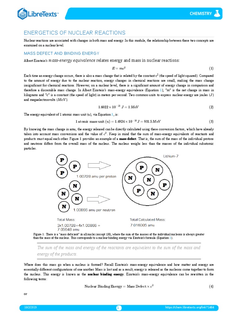 Energetics of Nuclear Reactions | PDF | Atomic Nucleus | Nuclear Fusion
