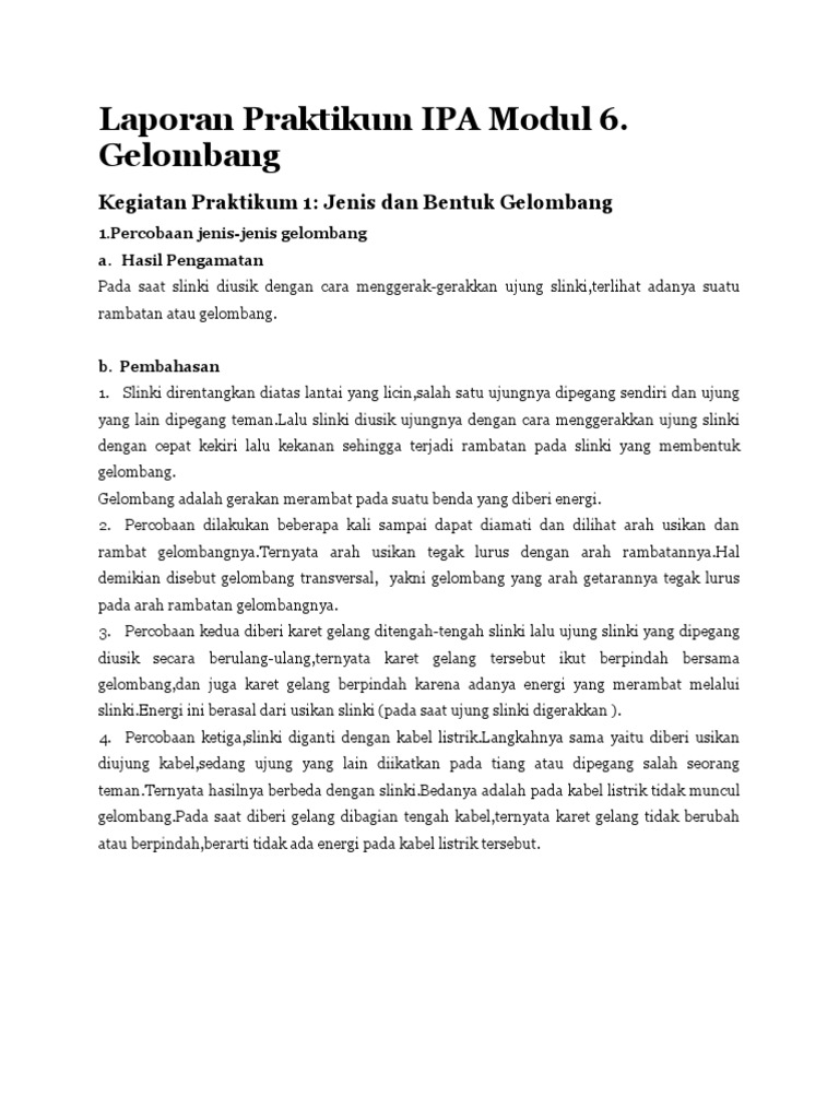 Laporan Praktikum IPA Modul 6 | PDF