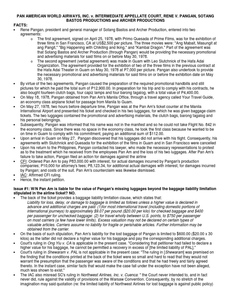 Pan Am v. IAC | PDF | Damages | Breach Of Contract