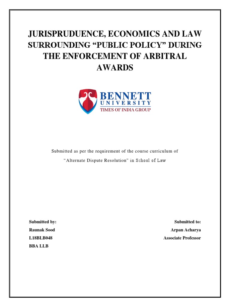ADR Research Paper | PDF | Public Good | Public Policy Doctrine