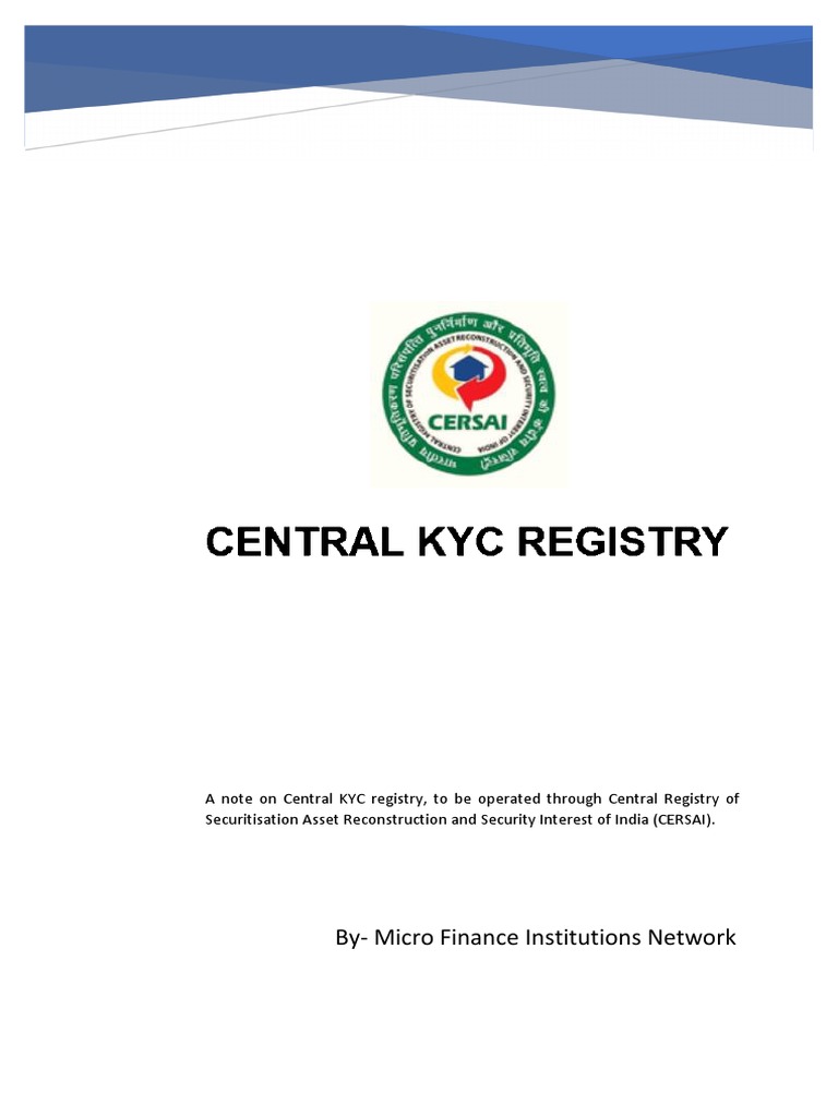 Central KYC Note - MFIN | PDF | Money Laundering | Business
