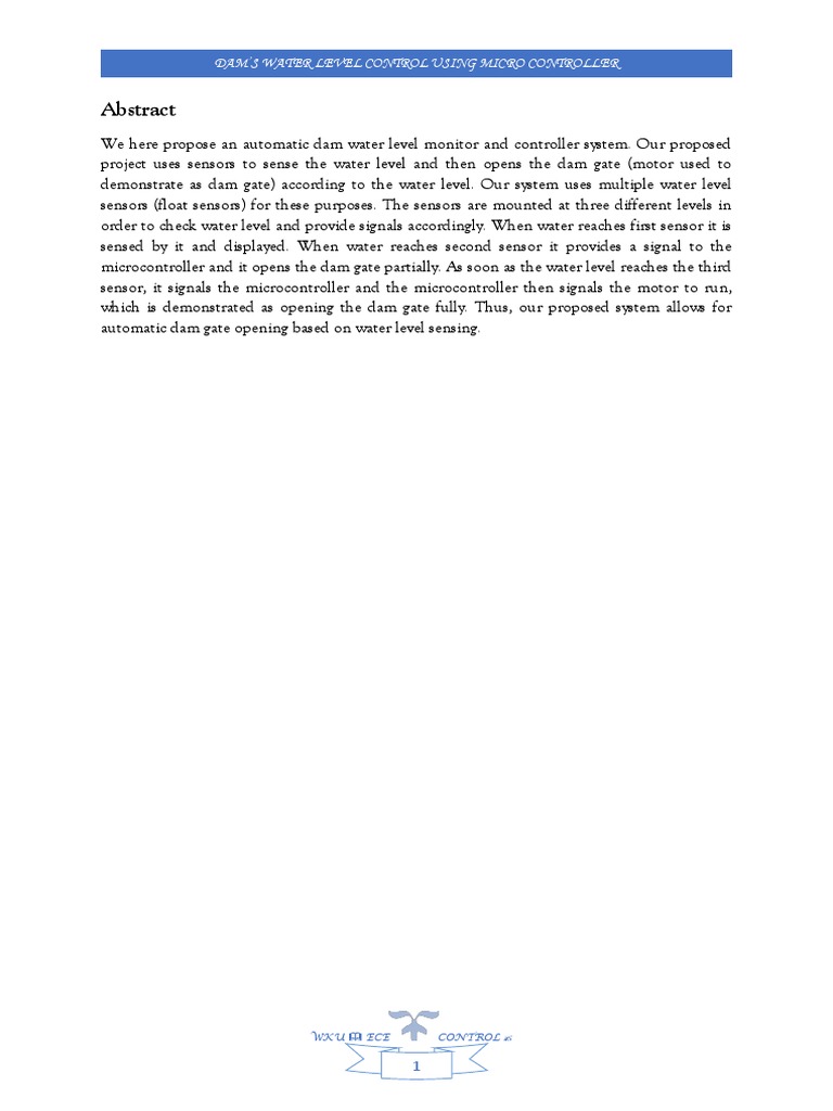 Proposal | Download Free PDF | Dam | Microcontroller